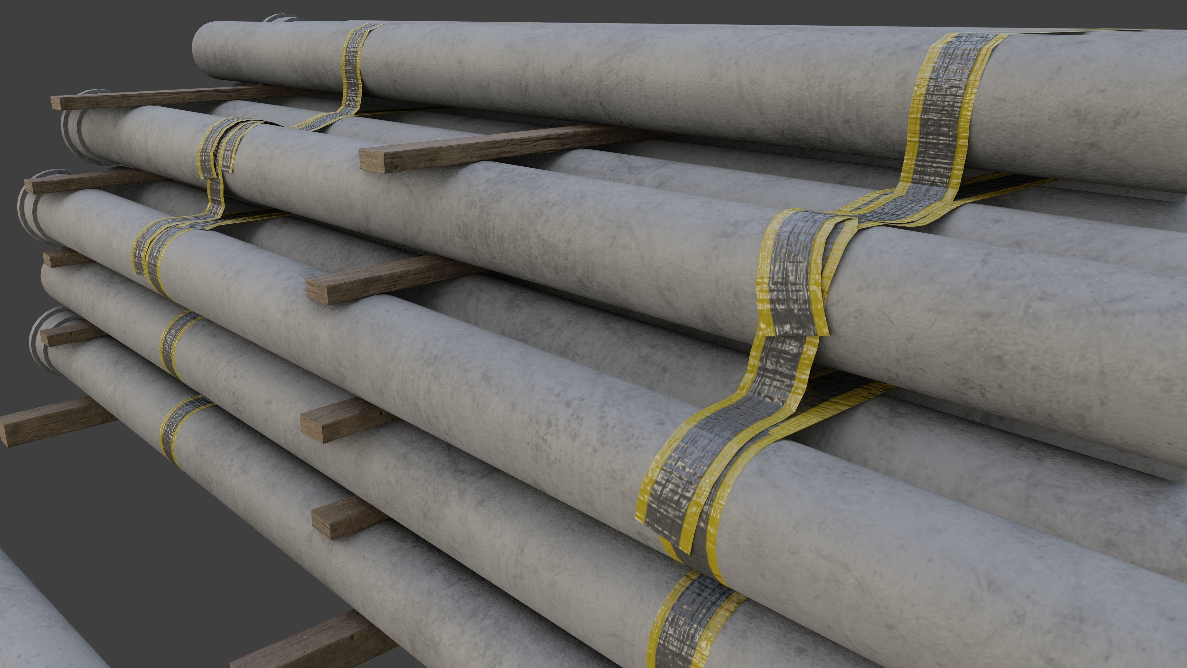 3D model Construction Concrete Tubes VR / AR / low-poly | CGTrader