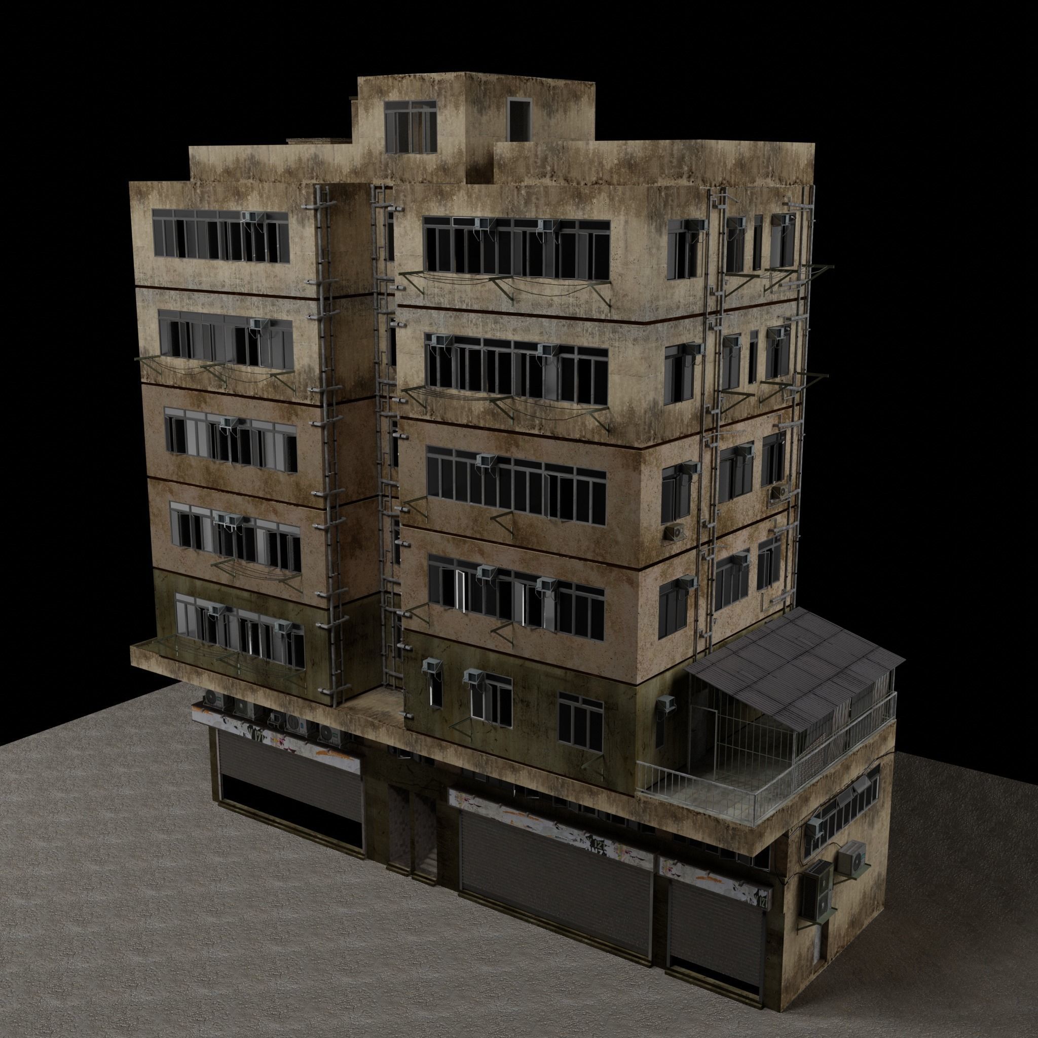 Dystopian Building Set 1 3D model | CGTrader