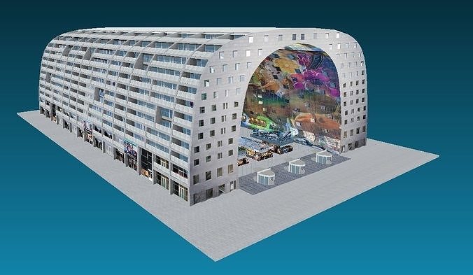 3D model Rotterdam Market Hall lowpoly 3d model VR / AR / low-poly ...
