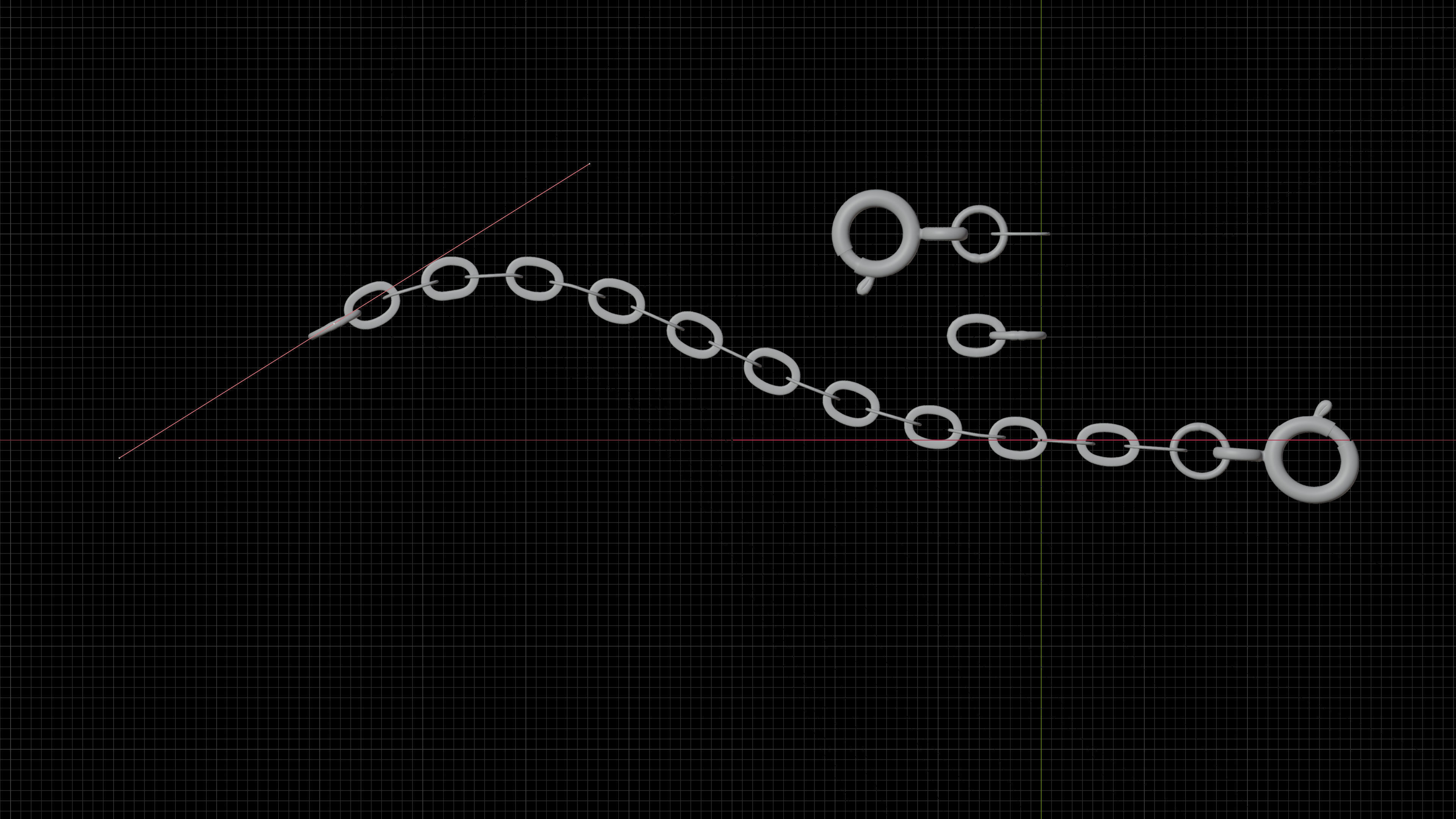 Basic jewelry chain part set with a blender native rig 3D model | CGTrader