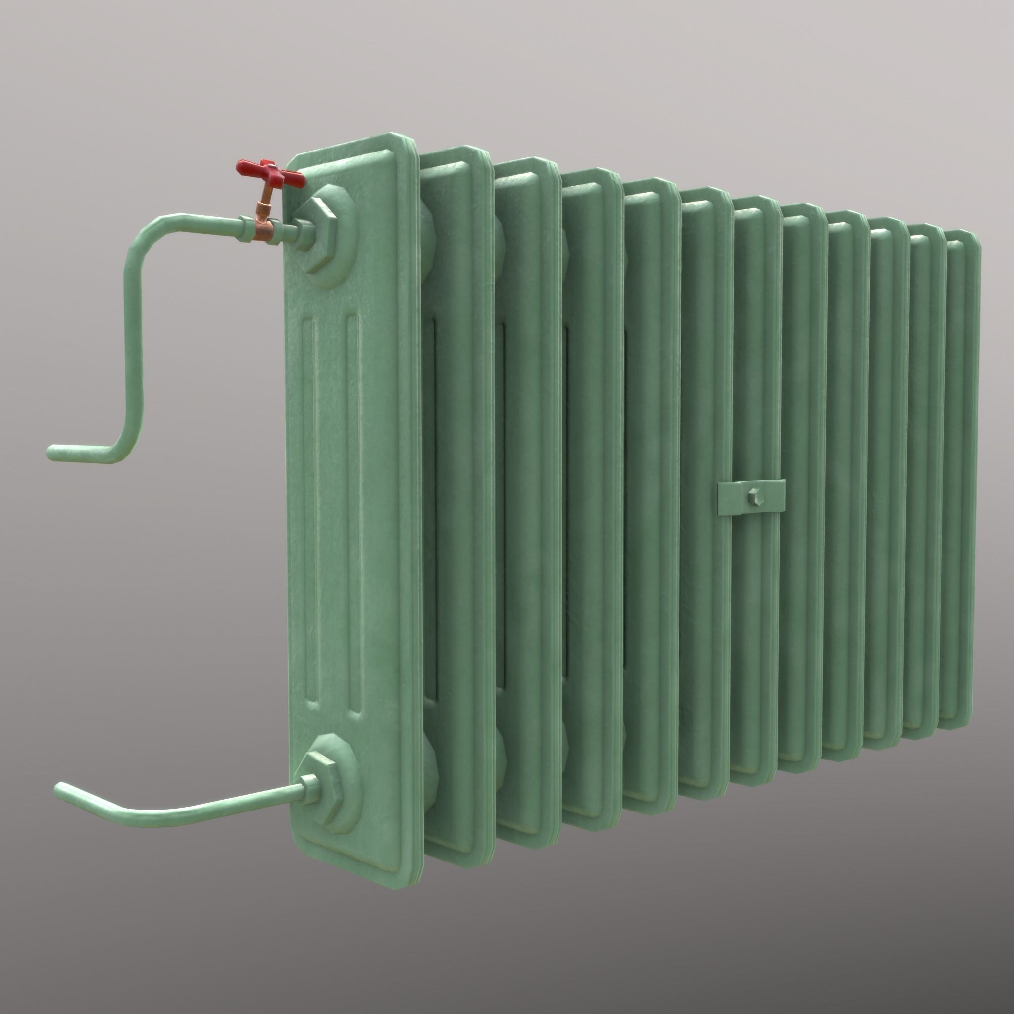 3D model Old Radiator Green - Unity - HDRP - UE4 VR / AR / low-poly ...