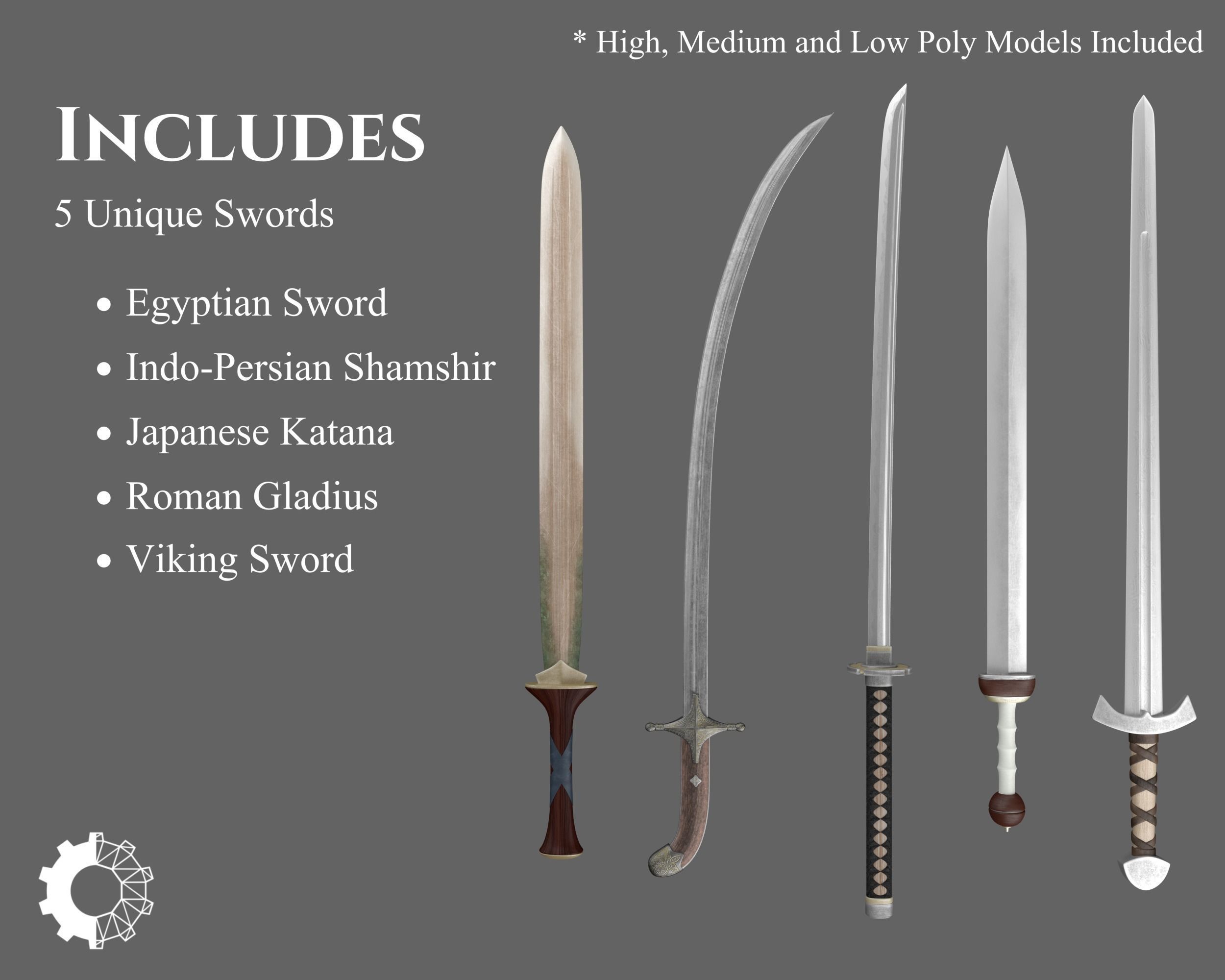 3D Model Collection Ancient Arsenal Swords Pack VR / AR / low-poly ...