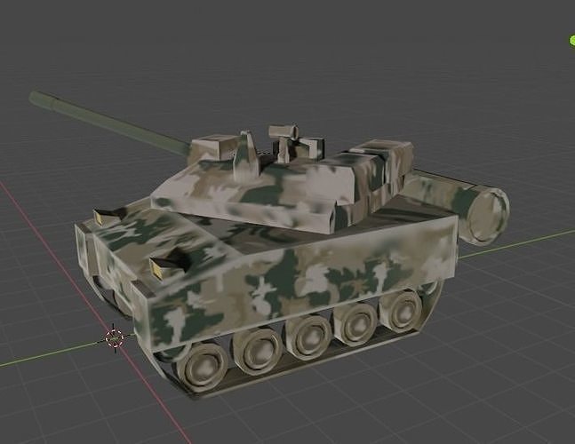3D model Low Poly Military Model camouflaged tank VR / AR / low-poly ...
