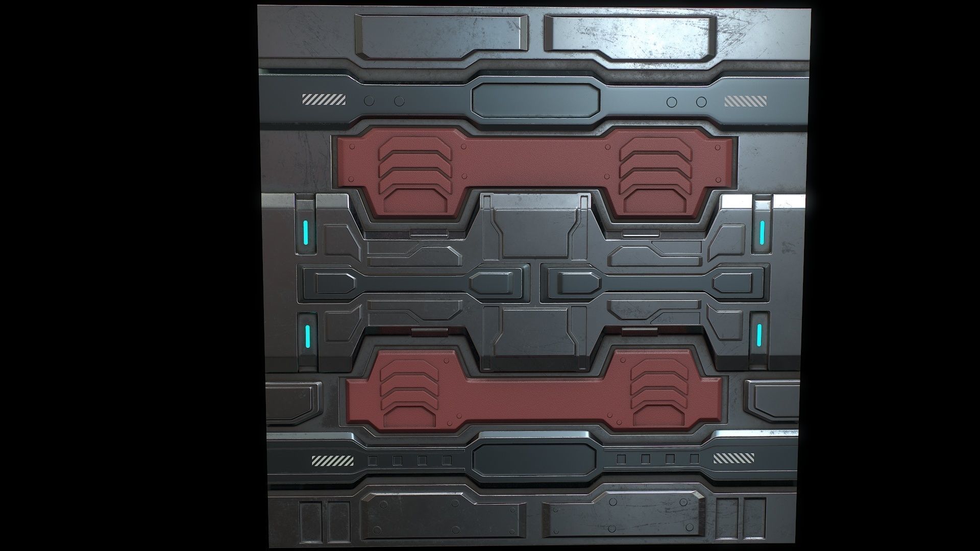 3D asset Sci fi panels tileable detailed textures