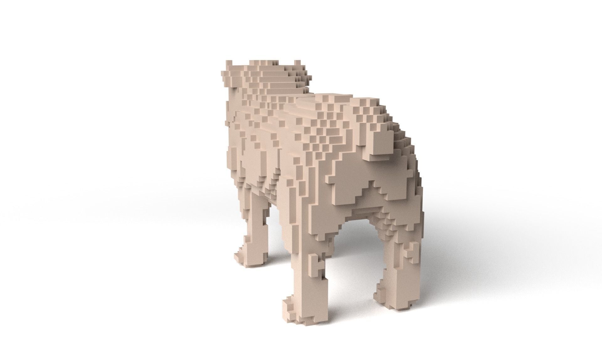 3D model Bulldog Minecraft Voxel VR / AR / low-poly | CGTrader