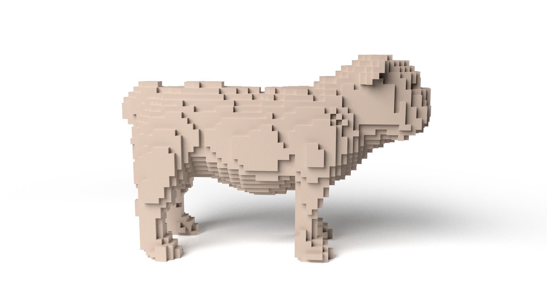 3D model Bulldog Minecraft Voxel VR / AR / low-poly | CGTrader