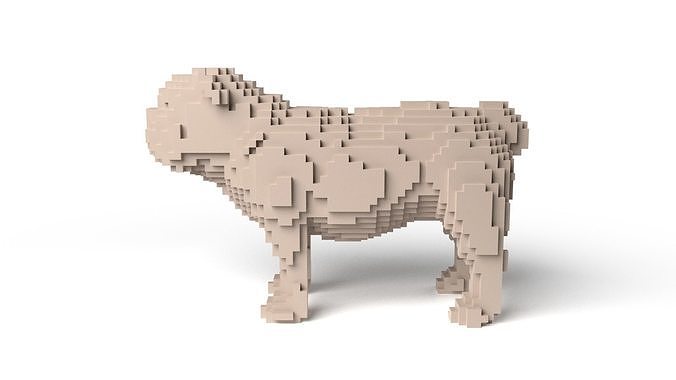 3D model Bulldog Minecraft Voxel VR / AR / low-poly | CGTrader
