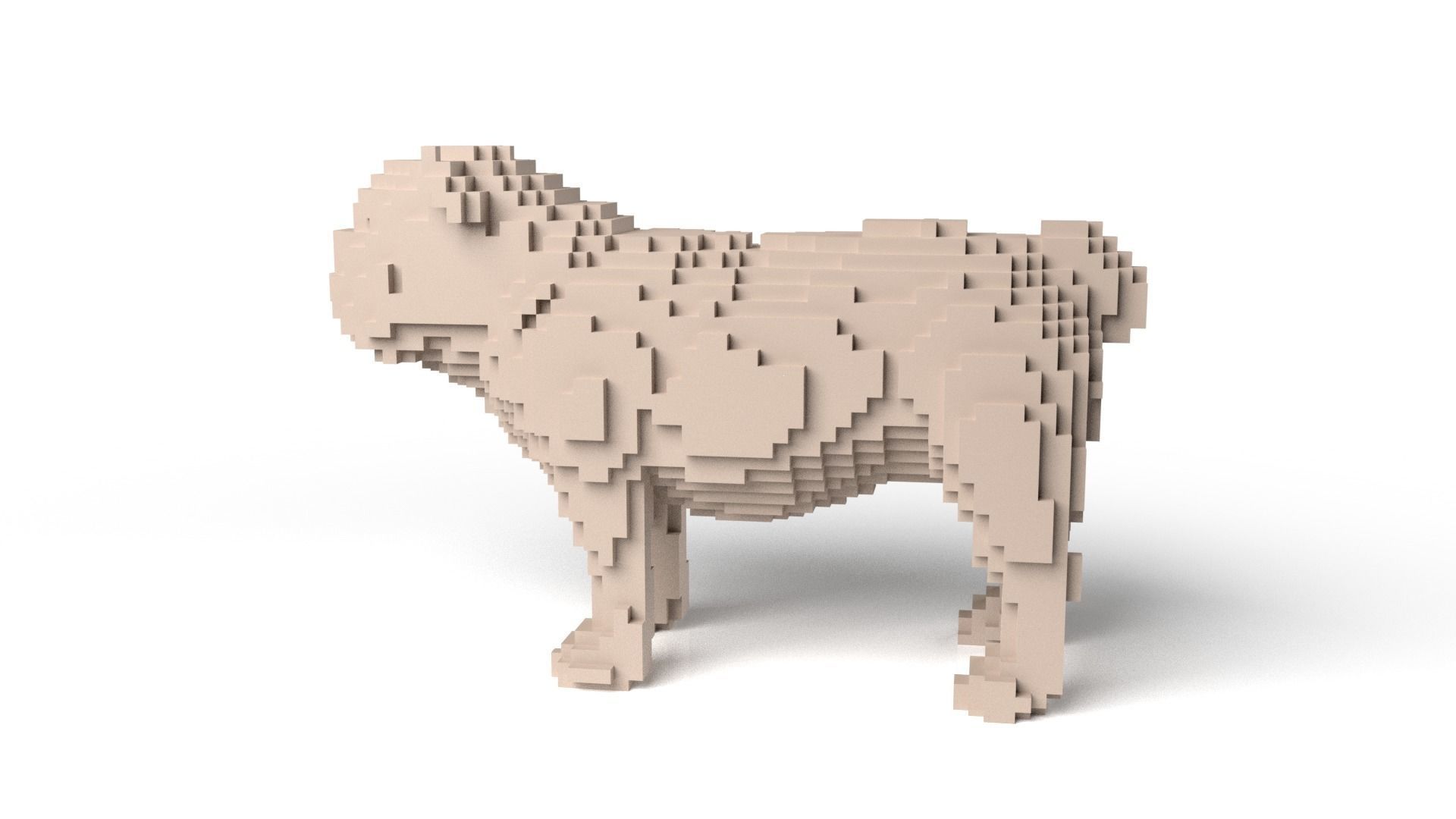 3D model Bulldog Minecraft Voxel VR / AR / low-poly | CGTrader