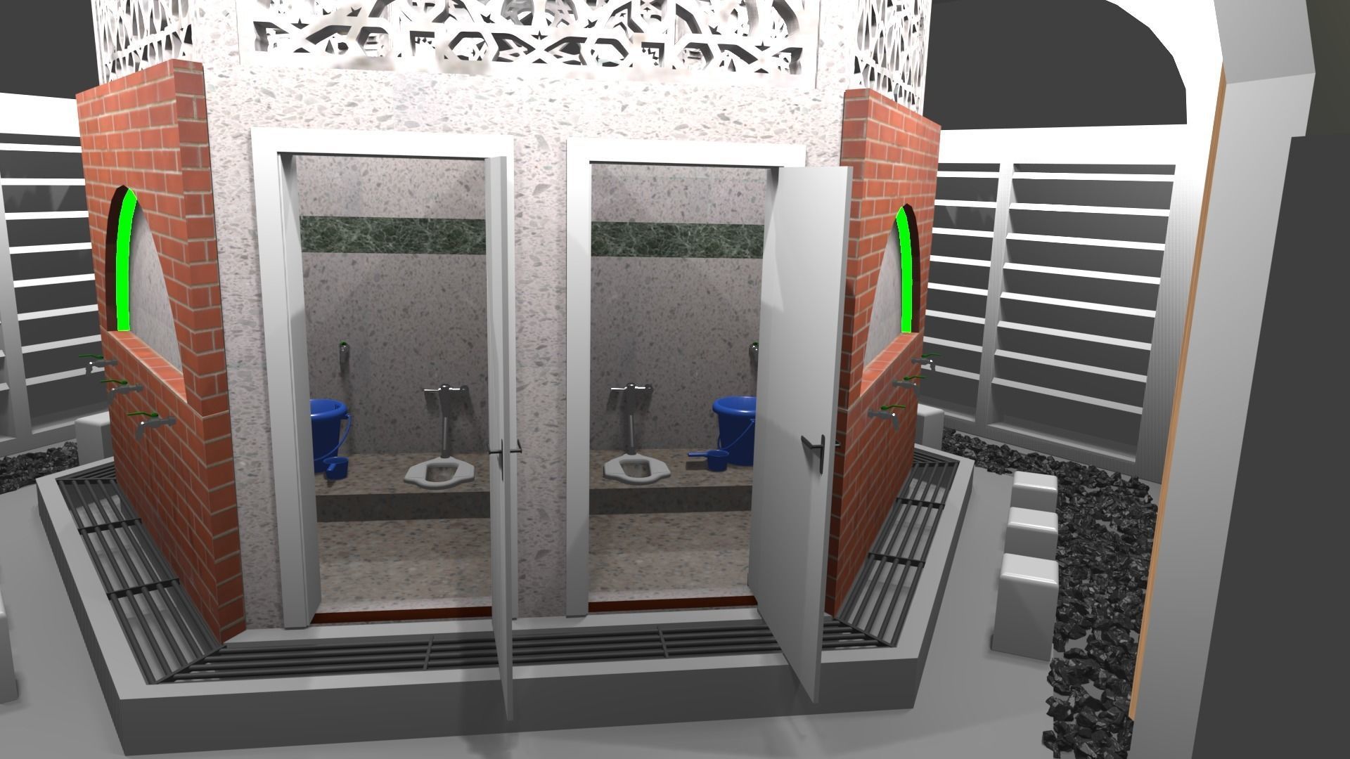 woman ablution place 3D model animated | CGTrader