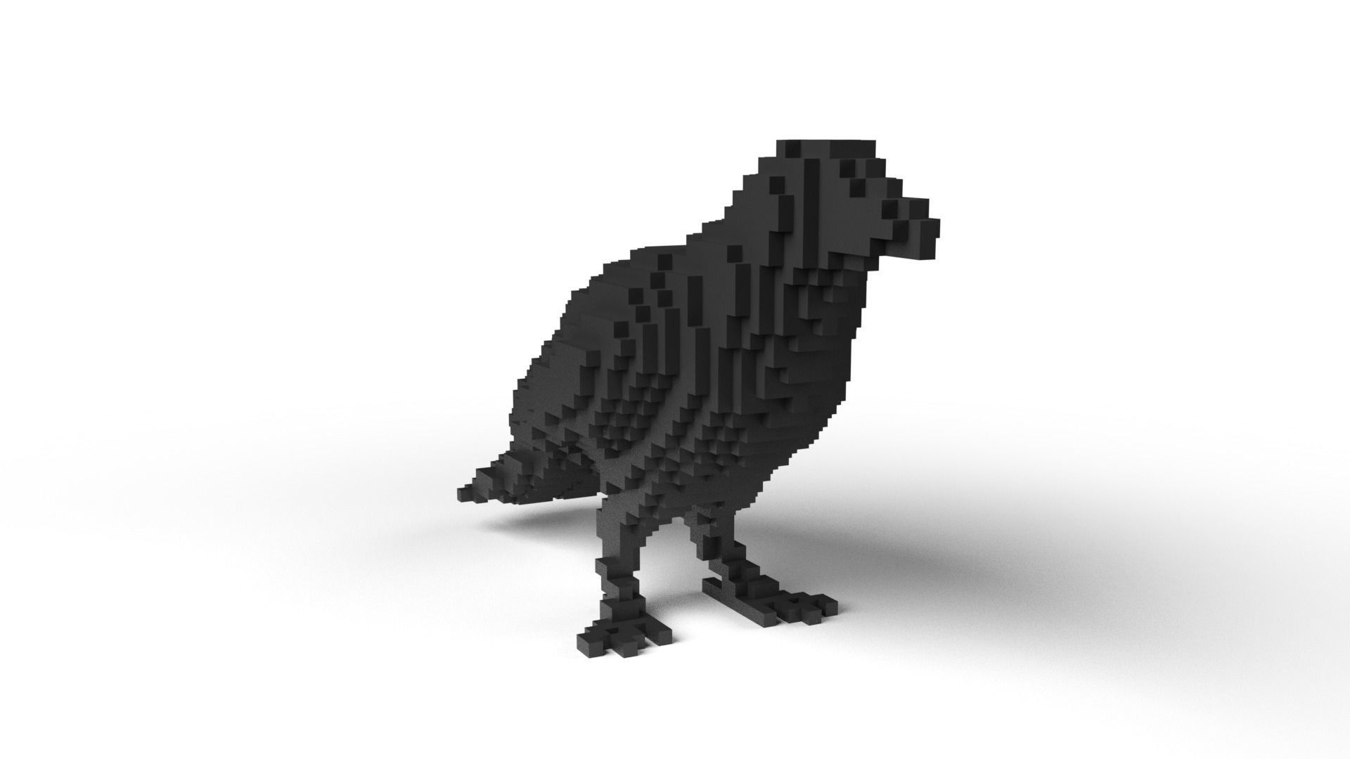3D model Crow Minecraft Voxel VR / AR / low-poly | CGTrader