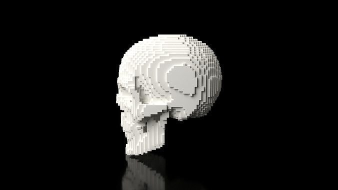 3D model Skull Minecraft Voxel VR / AR / low-poly | CGTrader