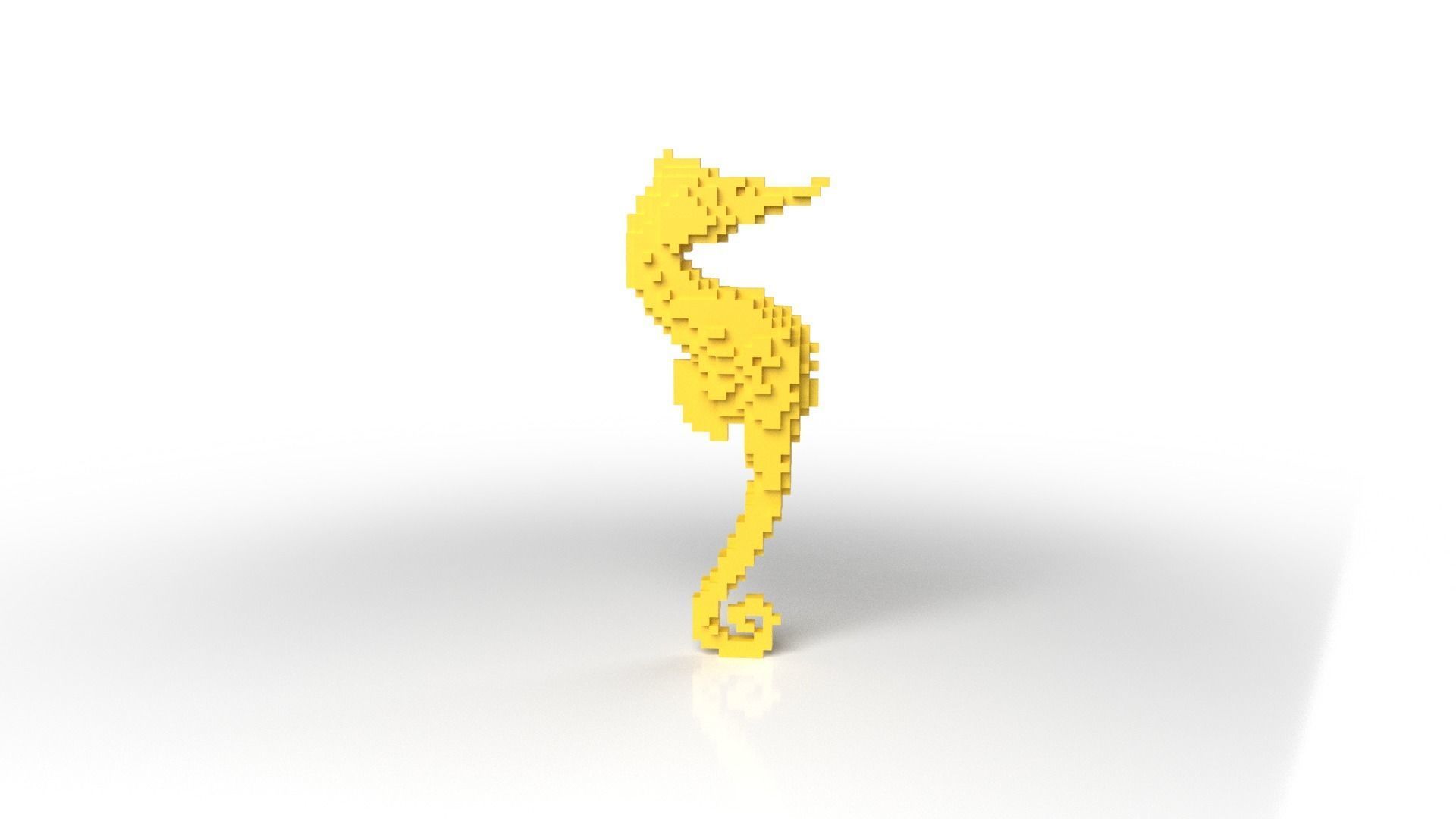 3D model Seahorse Minecraft Voxel VR / AR / low-poly | CGTrader