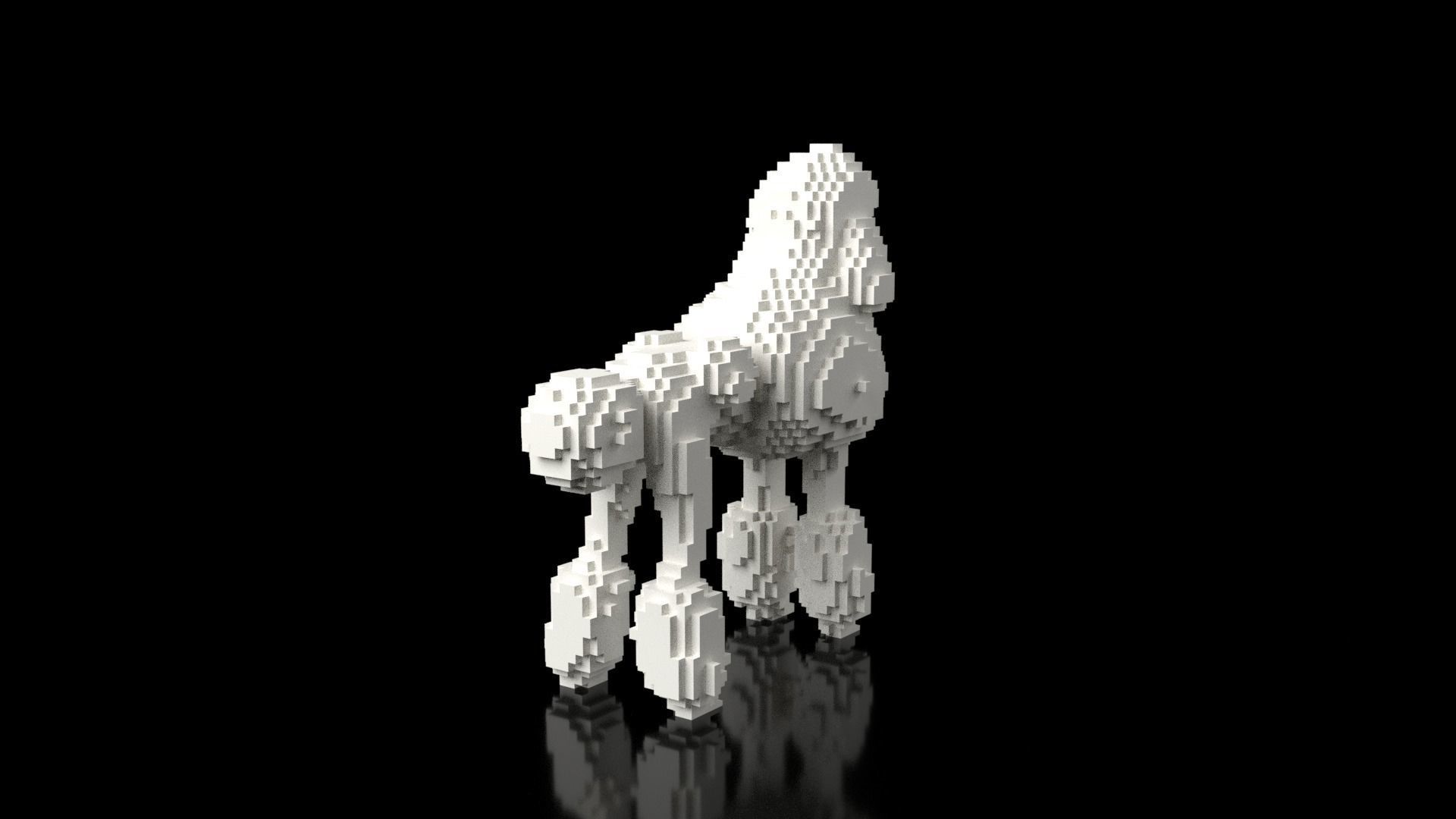 3D model Poodle Minecraft Voxel VR / AR / low-poly | CGTrader