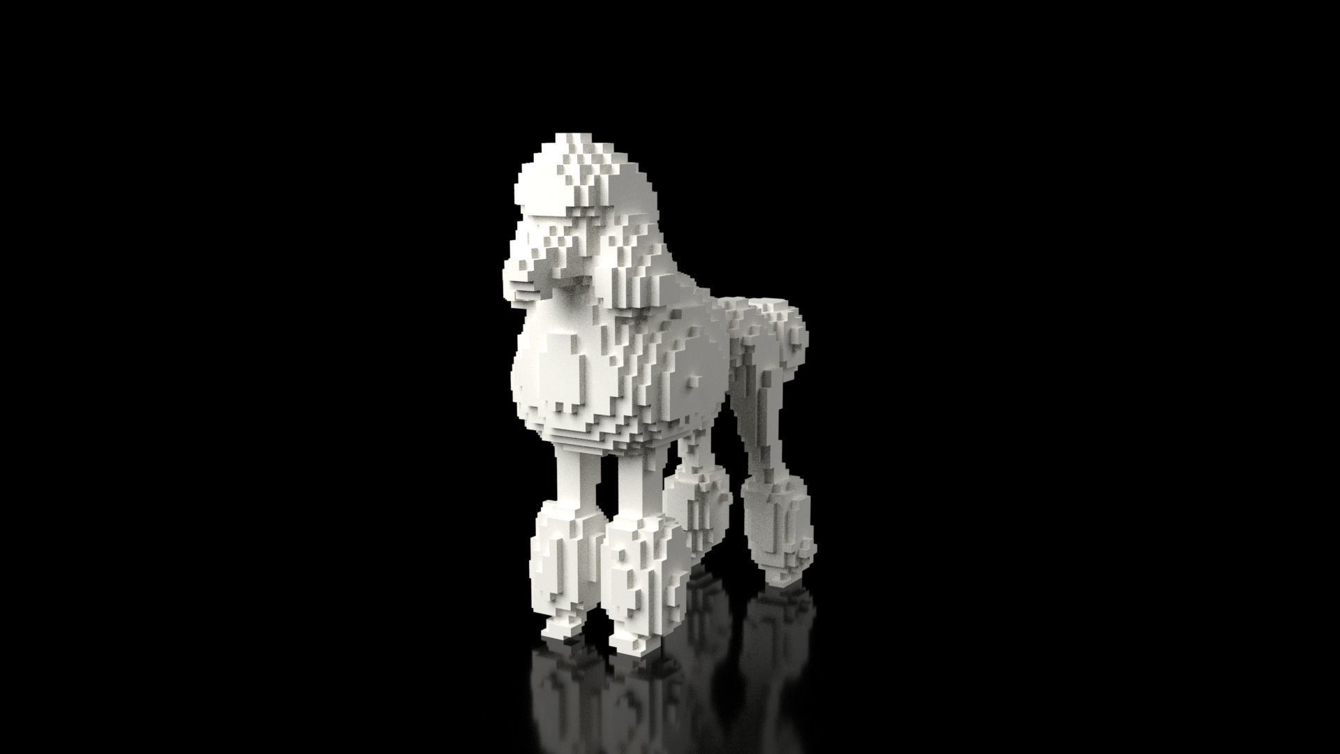 3D model Poodle Minecraft Voxel VR / AR / low-poly | CGTrader