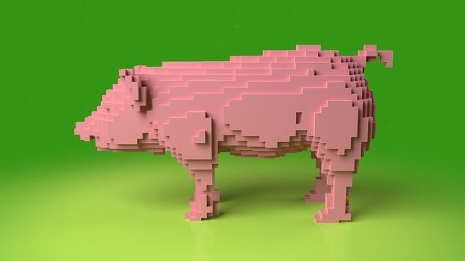 3D model Pig Minecraft Voxel VR / AR / low-poly | CGTrader