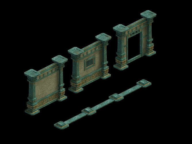 Game Model - Palace Palace gorgeous palace wall 1 3D model | CGTrader
