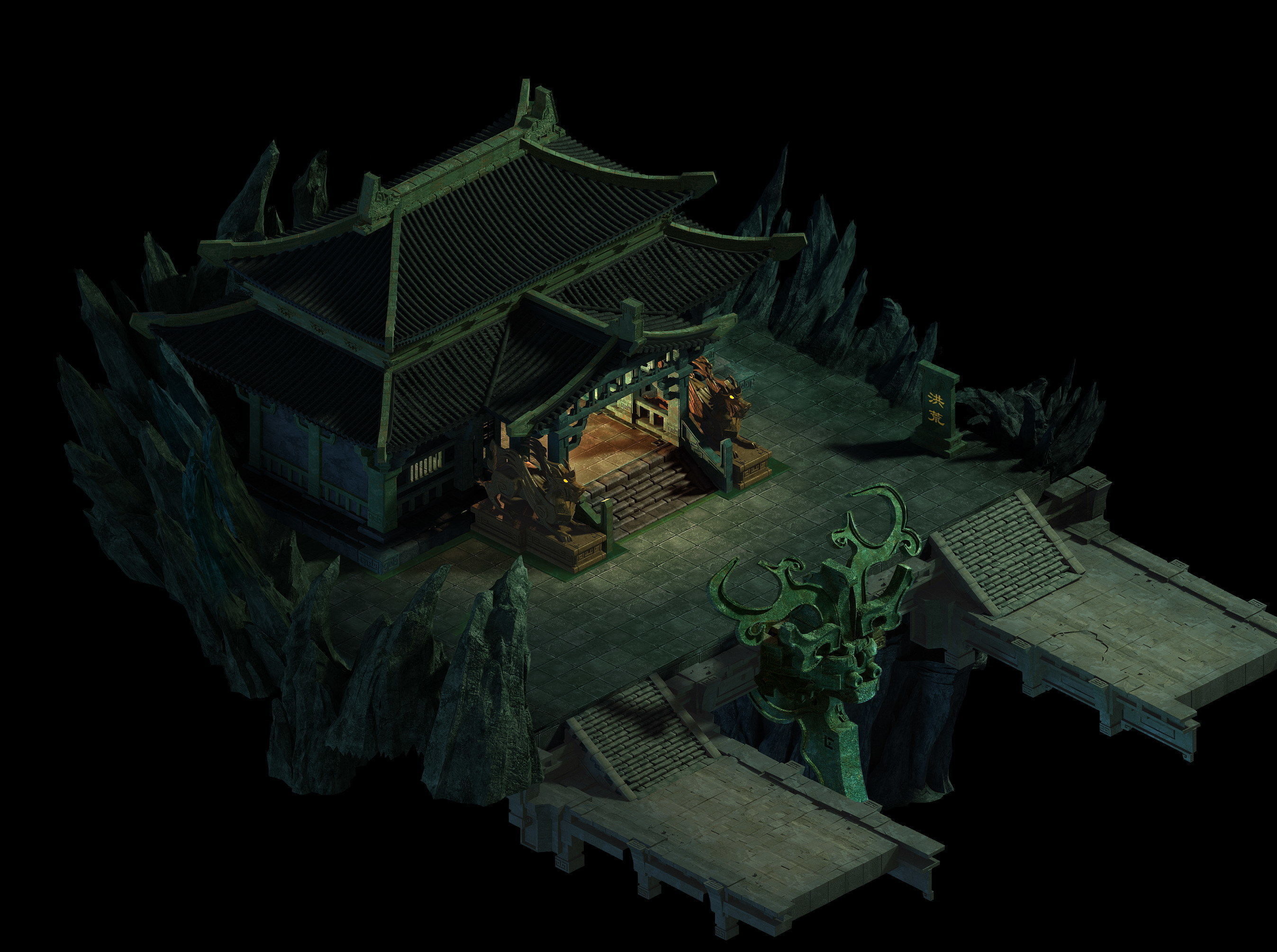 Game Model - Underground Palace Palaces 3D model MAX OBJ 3DS FBX