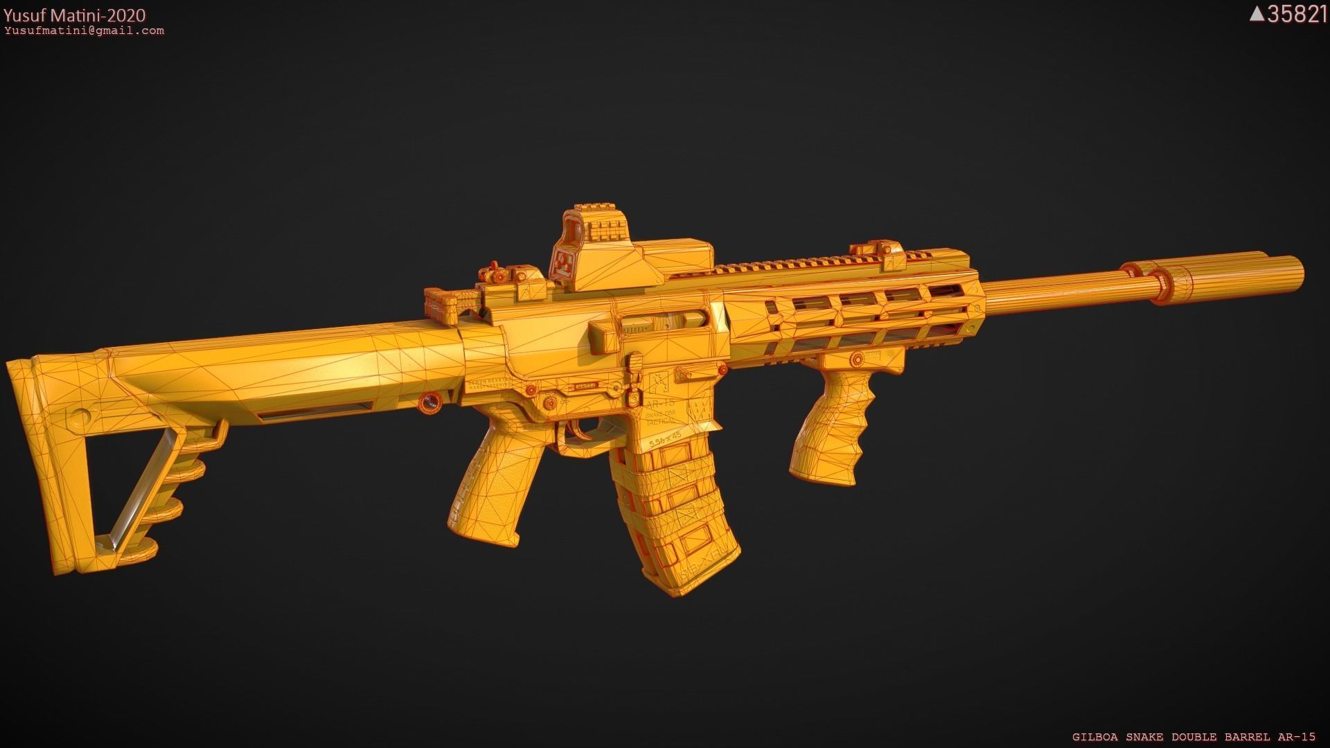 3D model Gilboa Snake Double Barrel AR-15 VR / AR / low-poly | CGTrader