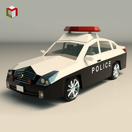 3D model Low Poly Police Car 06 VR / AR / low-poly | CGTrader