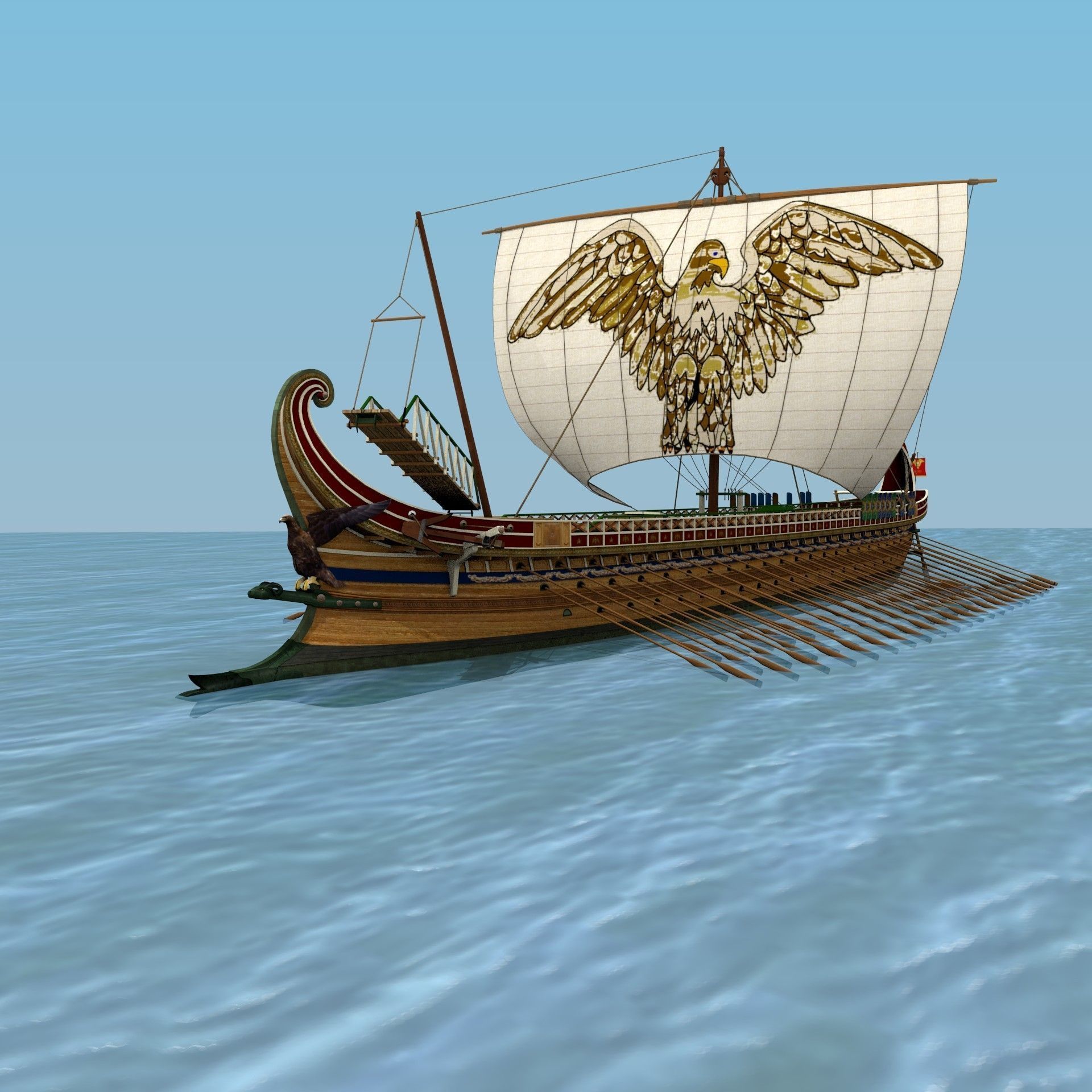 Roman Trireme Battle Ship 3D model | CGTrader