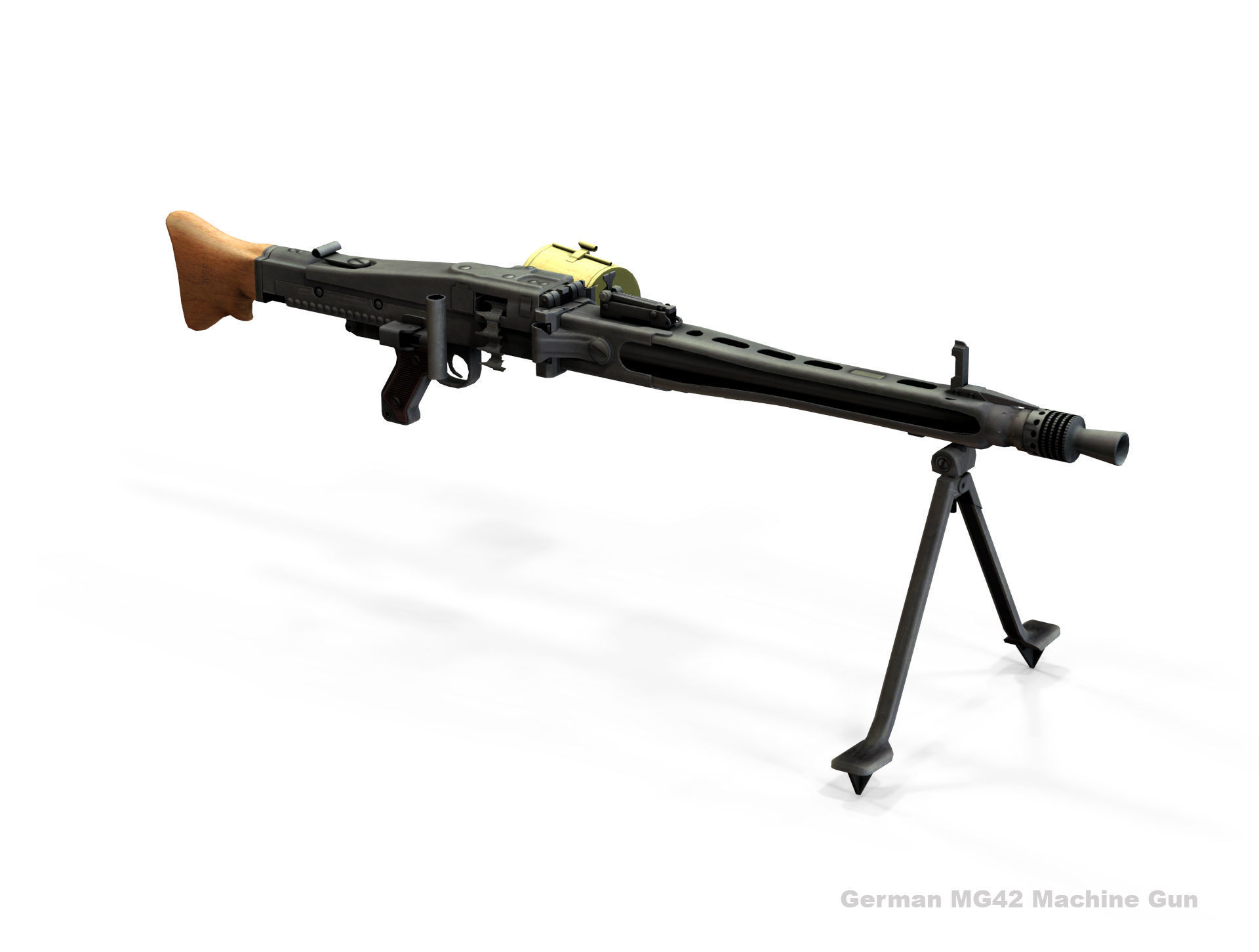 German machine gun MG-42 3D model rigged | CGTrader