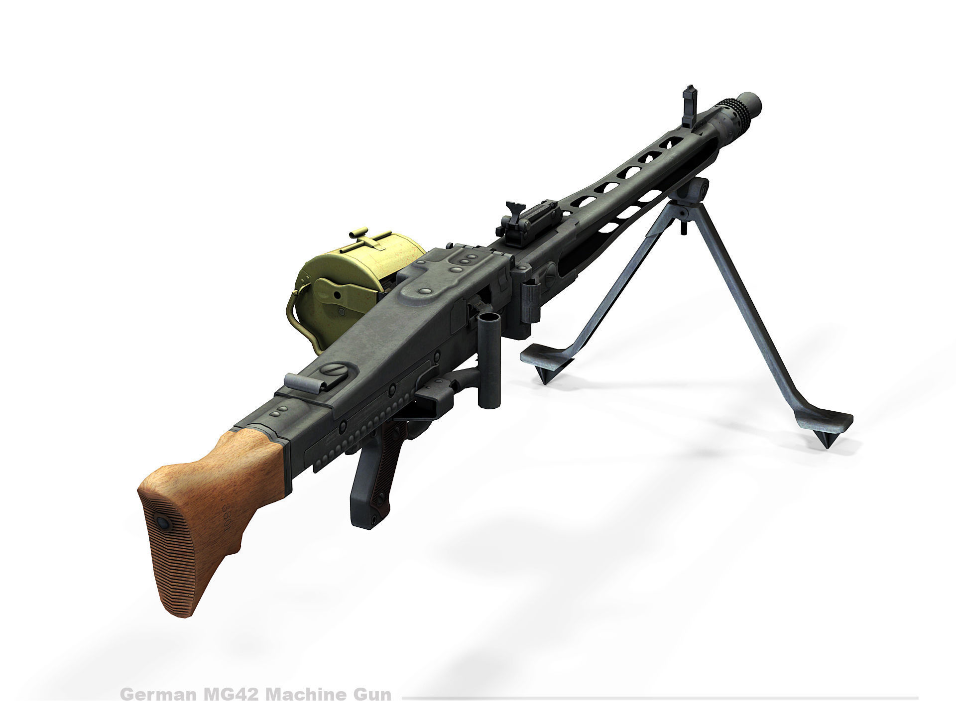German machine gun MG-42 3D model rigged | CGTrader