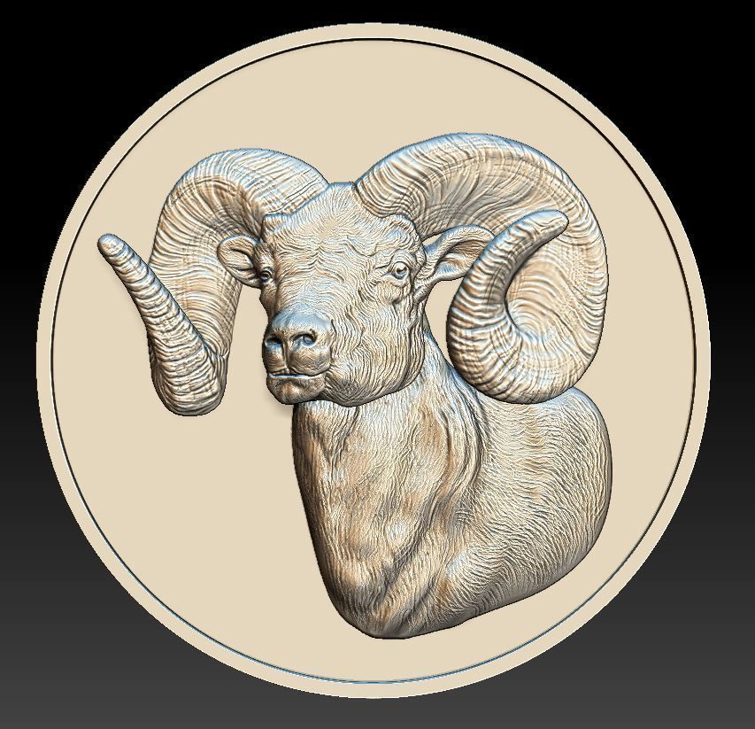 Ram Coin - relief - 2020 3D model 3D printable | CGTrader