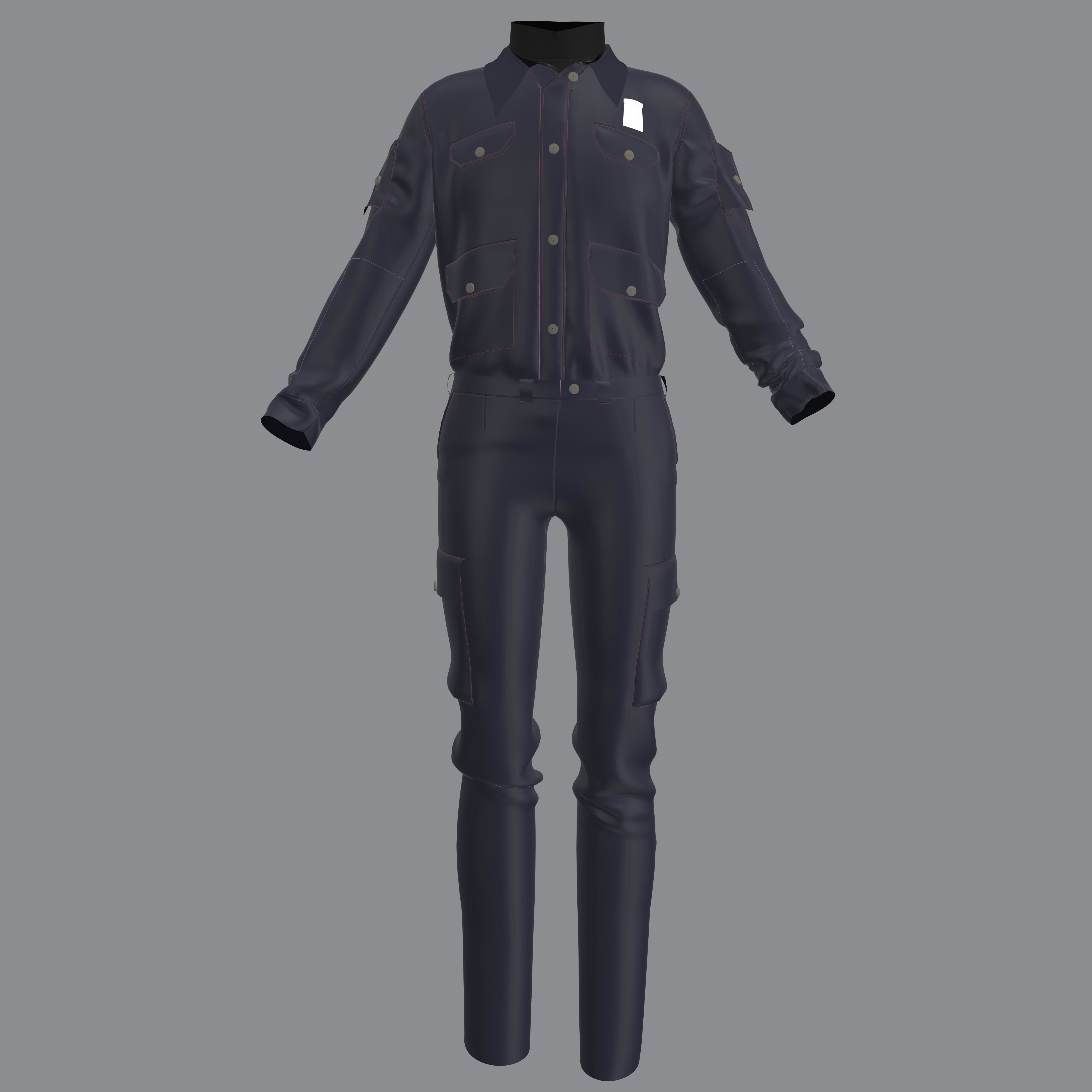 Police uniform set Marvelous designer 3D model | CGTrader