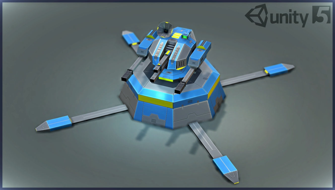 3D model Lowpoly Sci-Fi - Modular Turrets VR / AR / low-poly | CGTrader