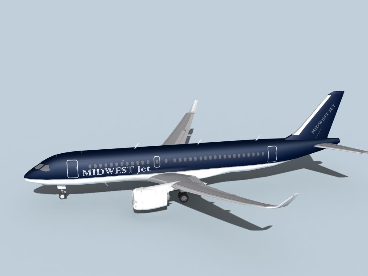 Bombardier CS100 Midwest Jet 3D model rigged | CGTrader
