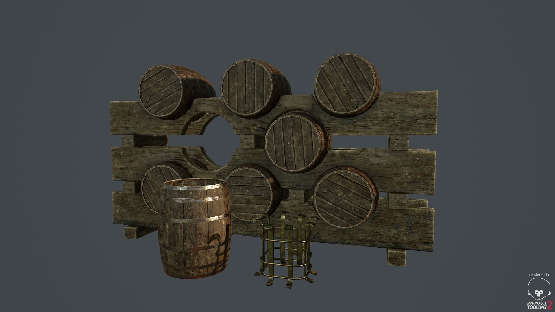 3D model Medieval stands for barrel VR / AR / low-poly | CGTrader
