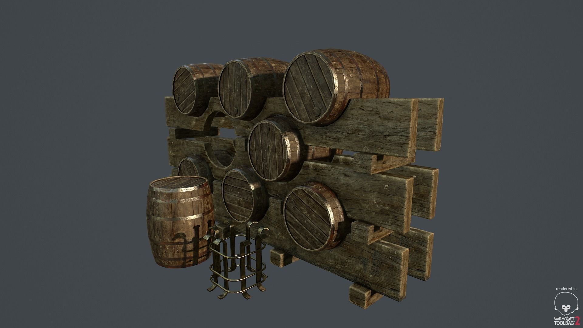 3D model Medieval stands for barrel VR / AR / low-poly | CGTrader