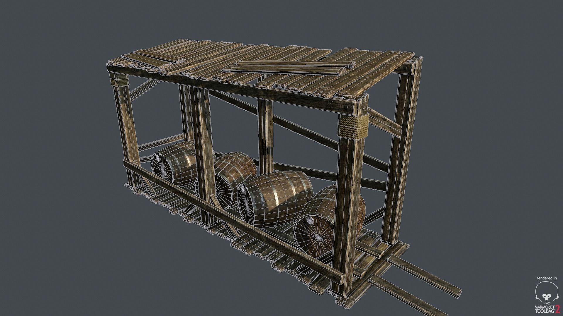 3D model Medieval stands for barrel VR / AR / low-poly | CGTrader