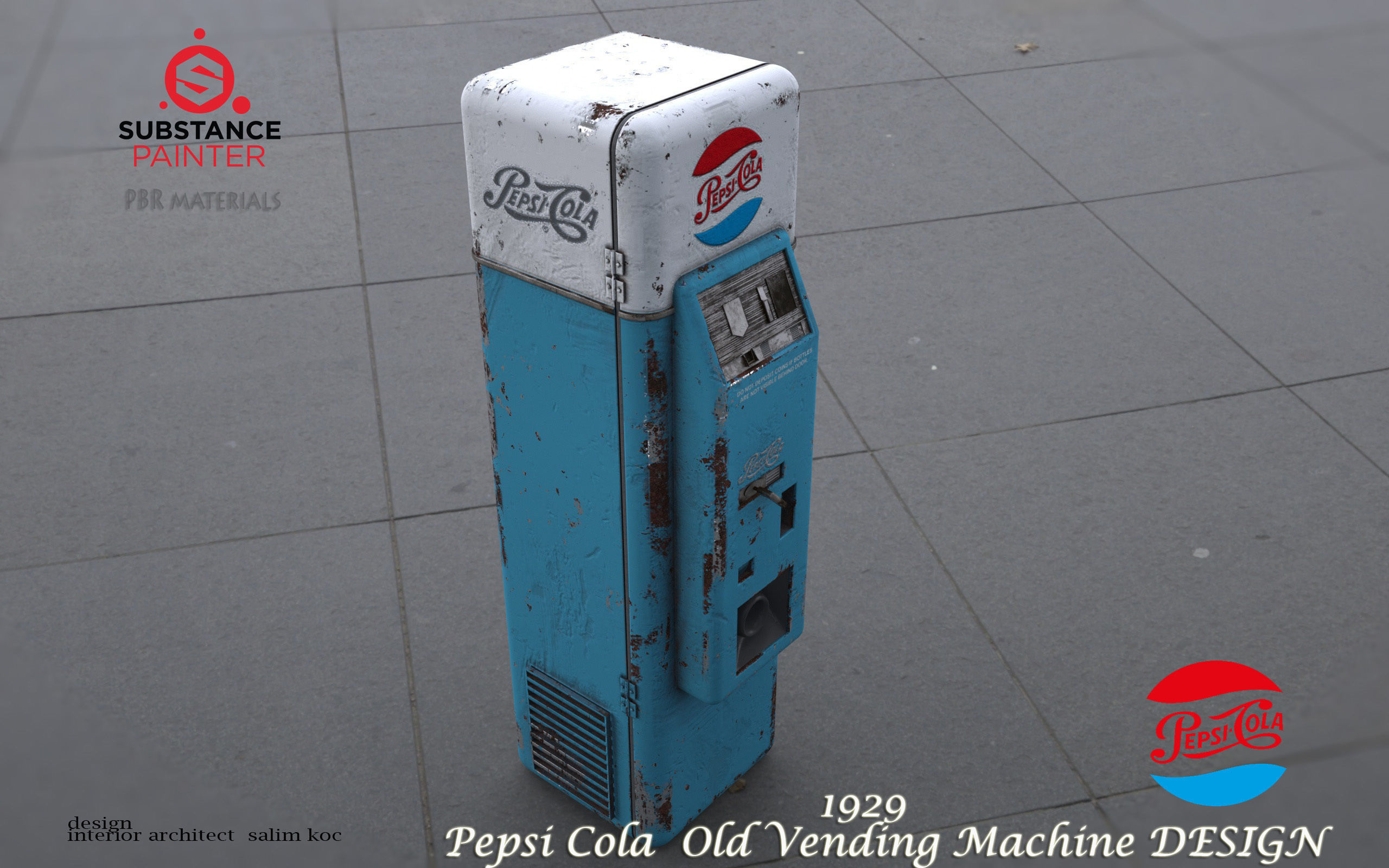 3D model Old Pepsi Cola Coin Machine DESIGN VR / AR / low-poly | CGTrader