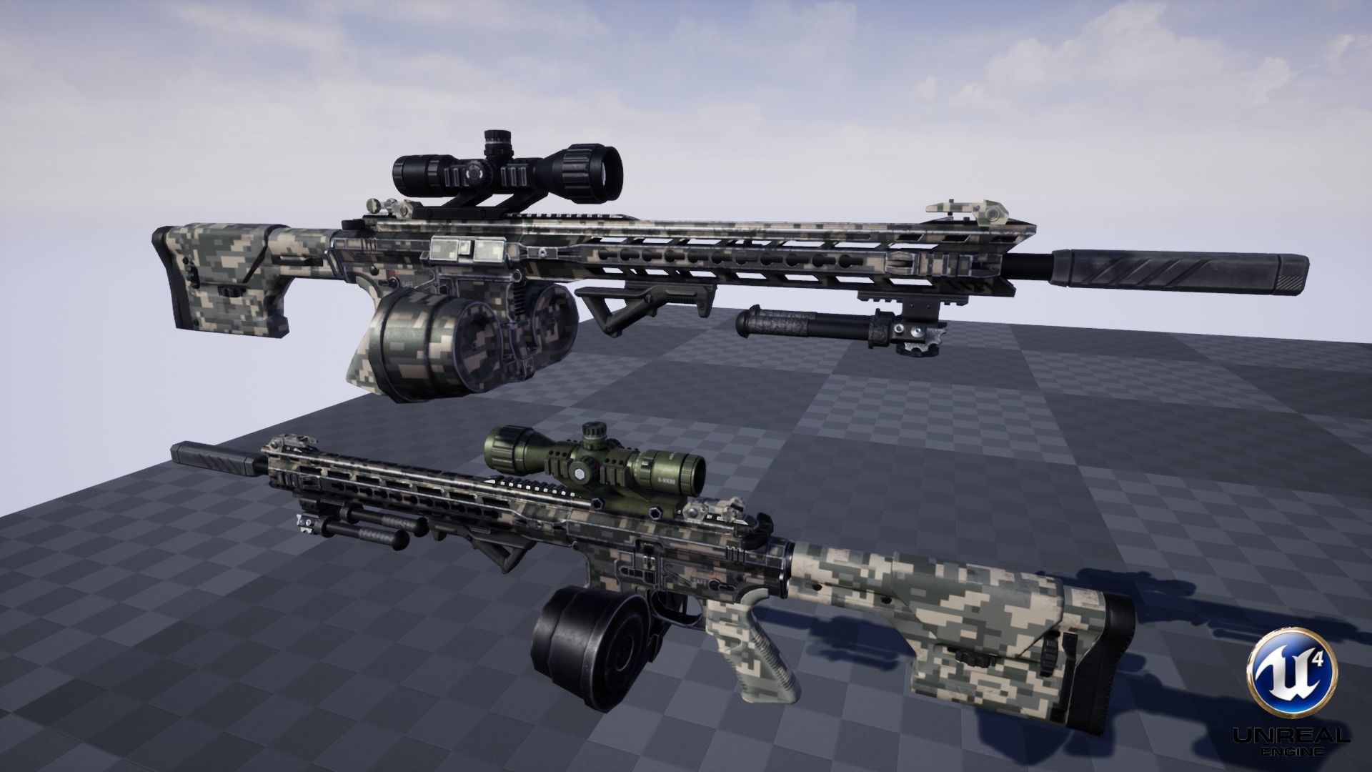 3D model Modular Combat Rifle-Designated Marksman Variant VR / AR / low ...