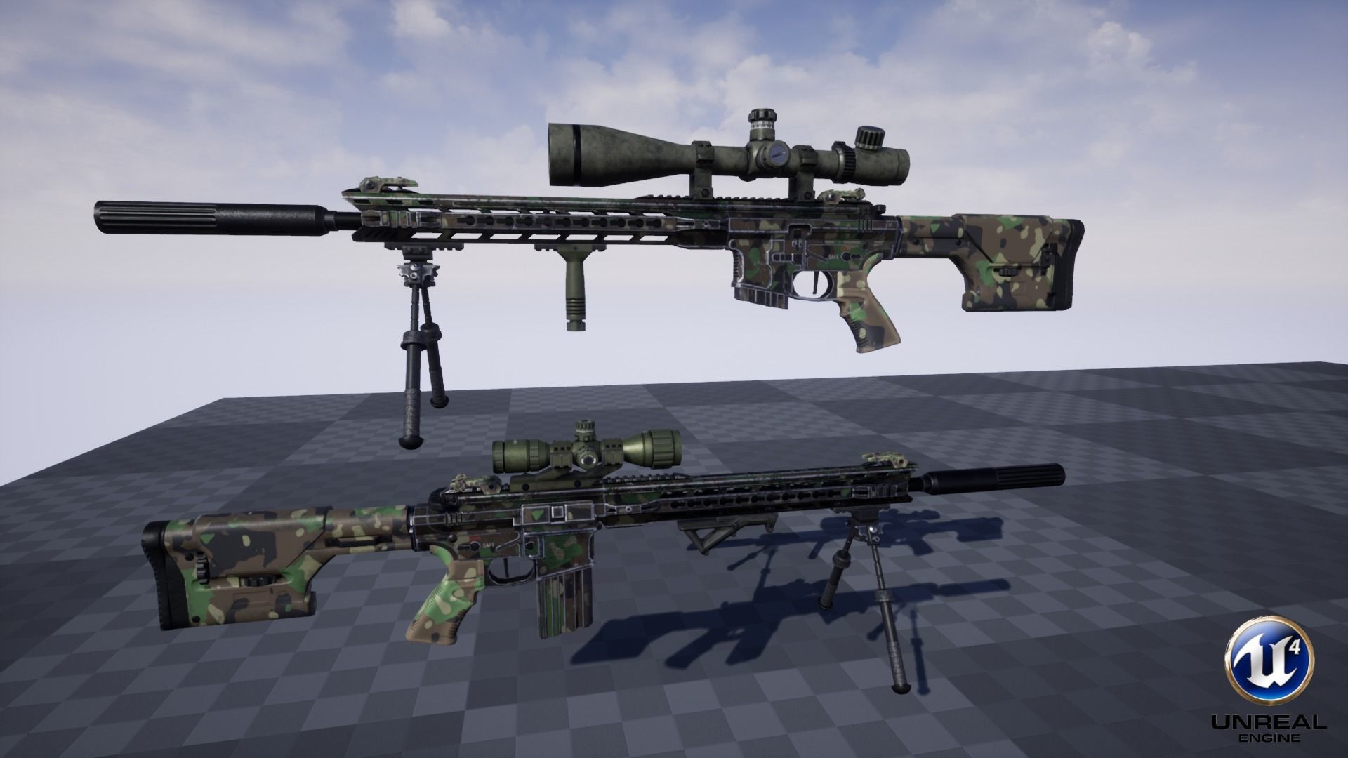 3D model Modular Combat Rifle-Designated Marksman Variant VR / AR / low ...