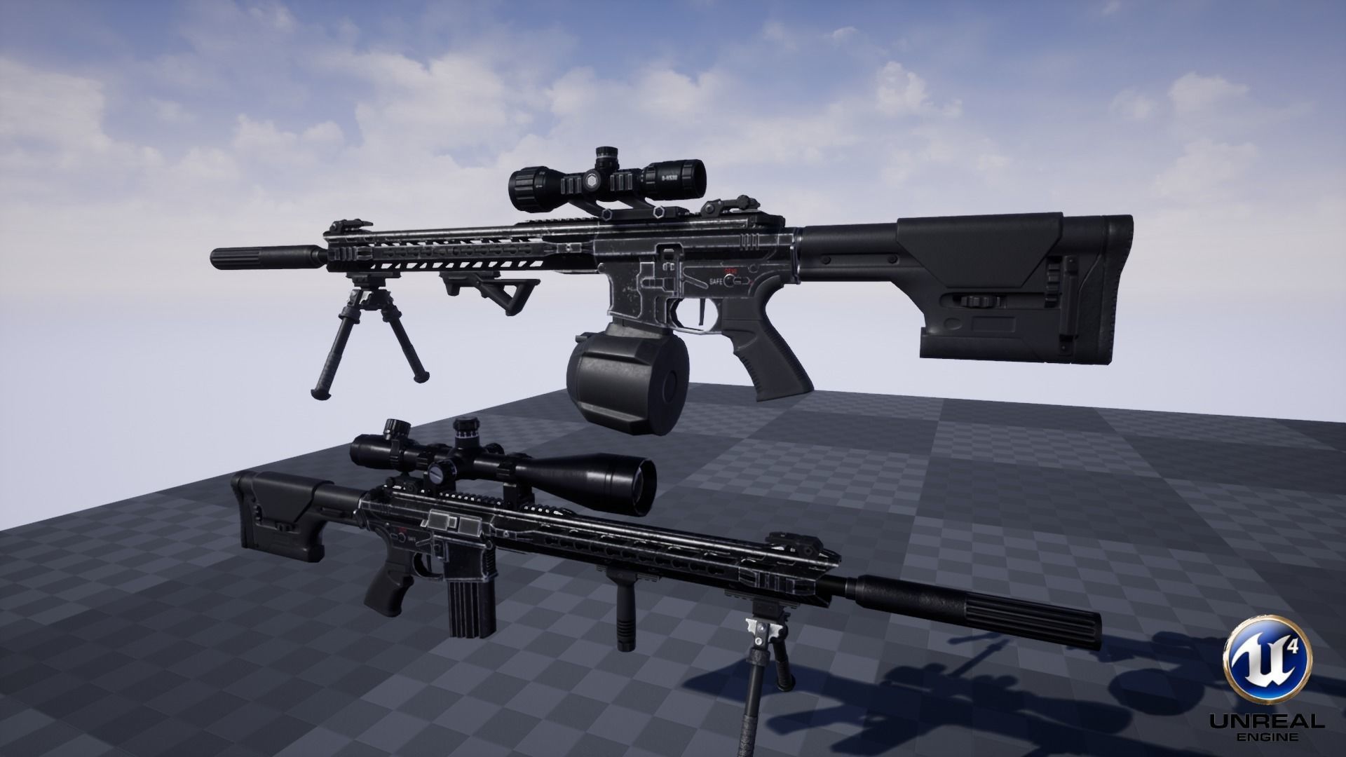 3D model Modular Combat Rifle-Designated Marksman Variant VR / AR / low ...