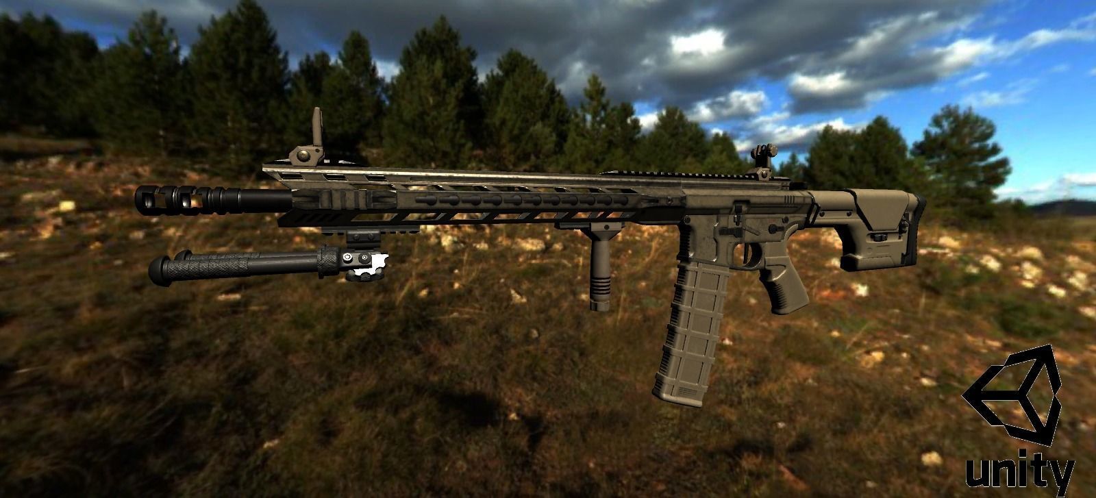 3D model Modular Combat Rifle-Designated Marksman Variant VR / AR / low ...
