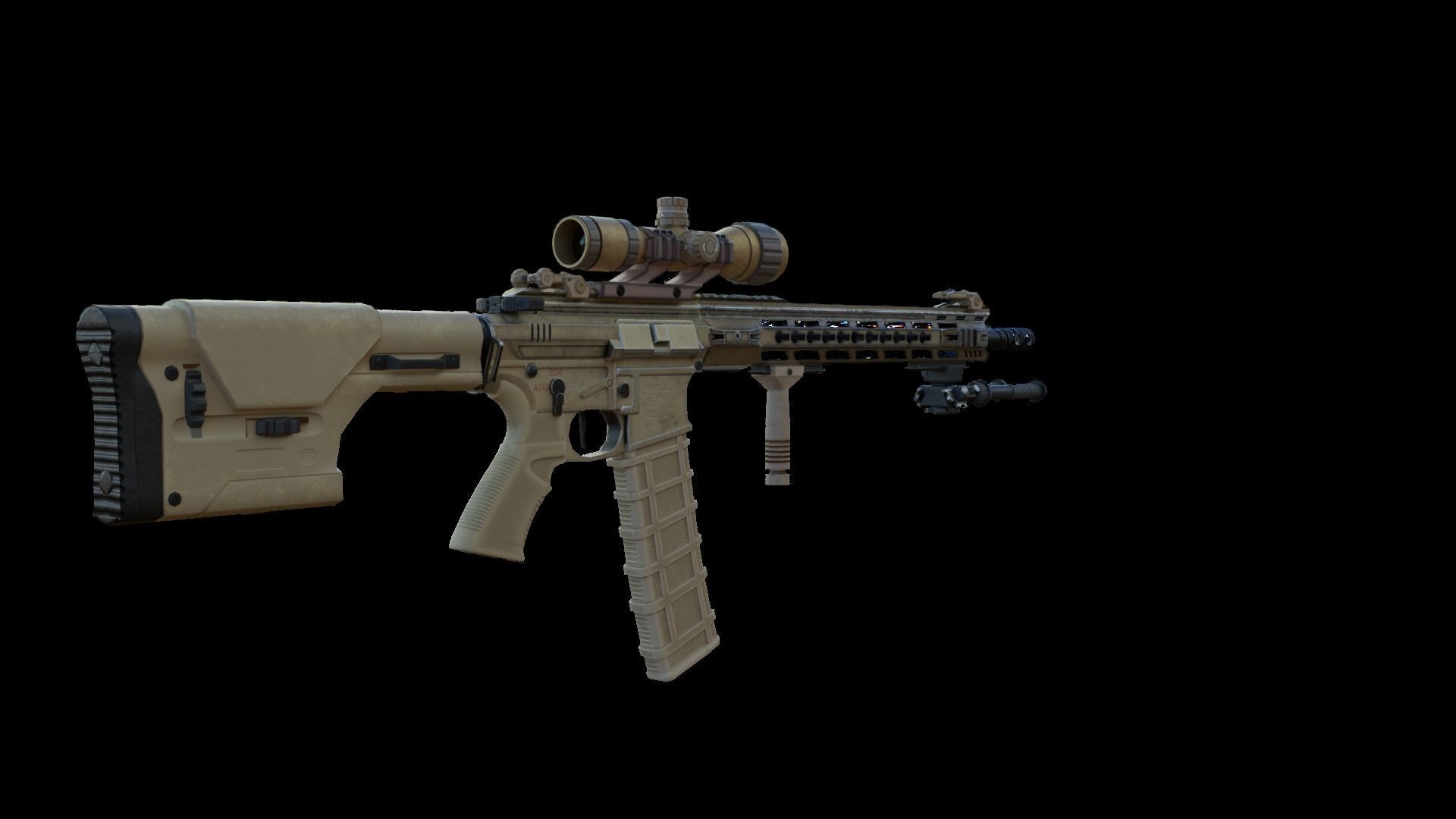 3D model Modular Combat Rifle-Designated Marksman Variant VR / AR / low ...