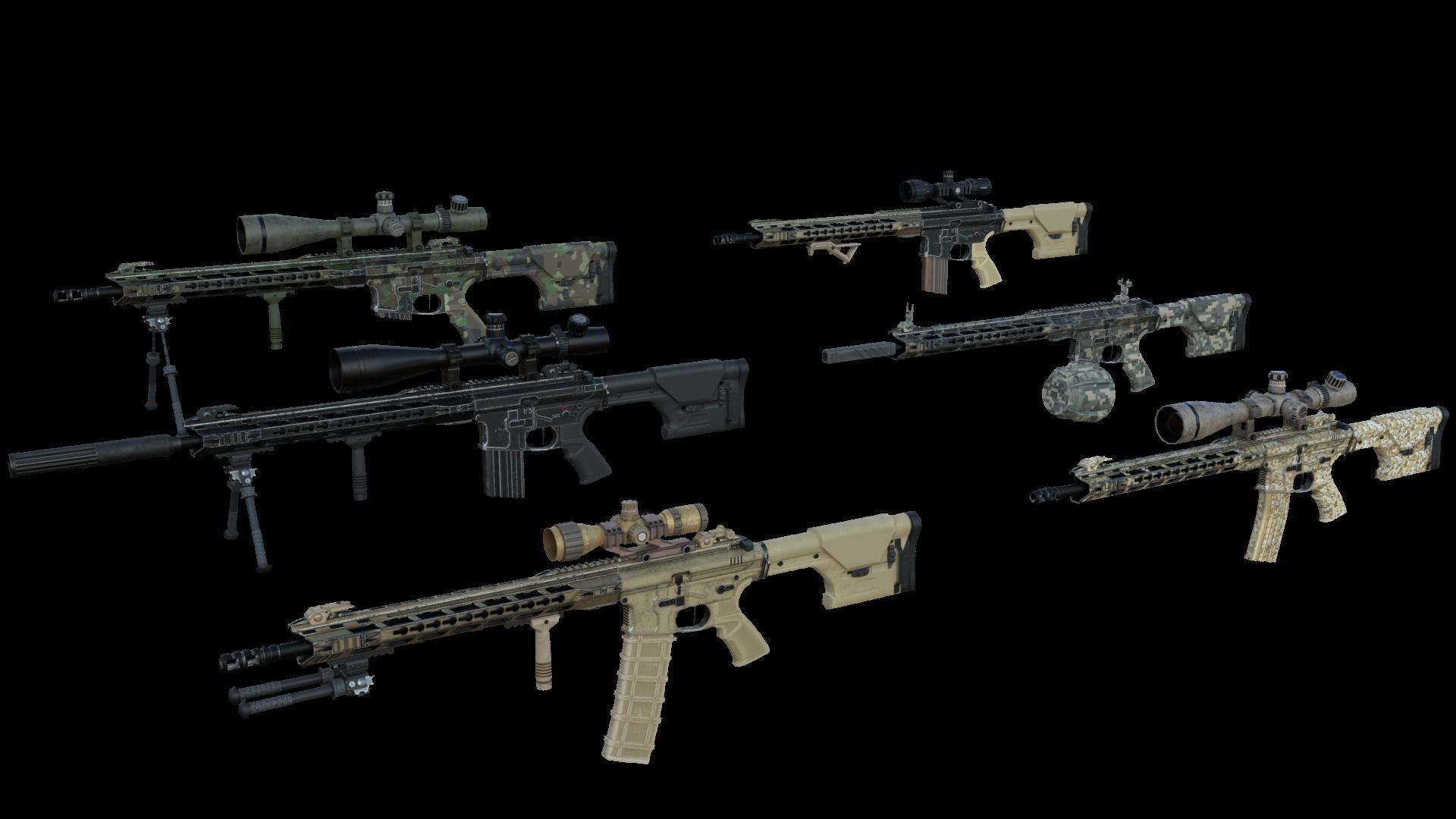 3D model Modular Combat Rifle-Designated Marksman Variant VR / AR / low ...