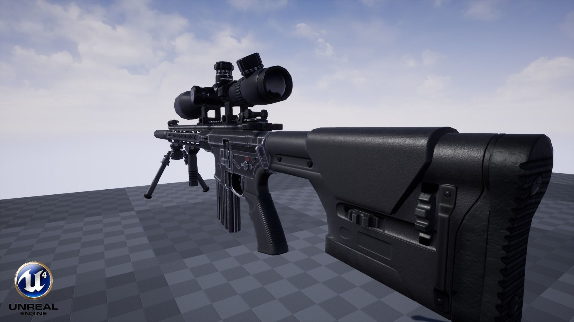 3D model Modular Combat Rifle-Designated Marksman Variant VR / AR / low ...