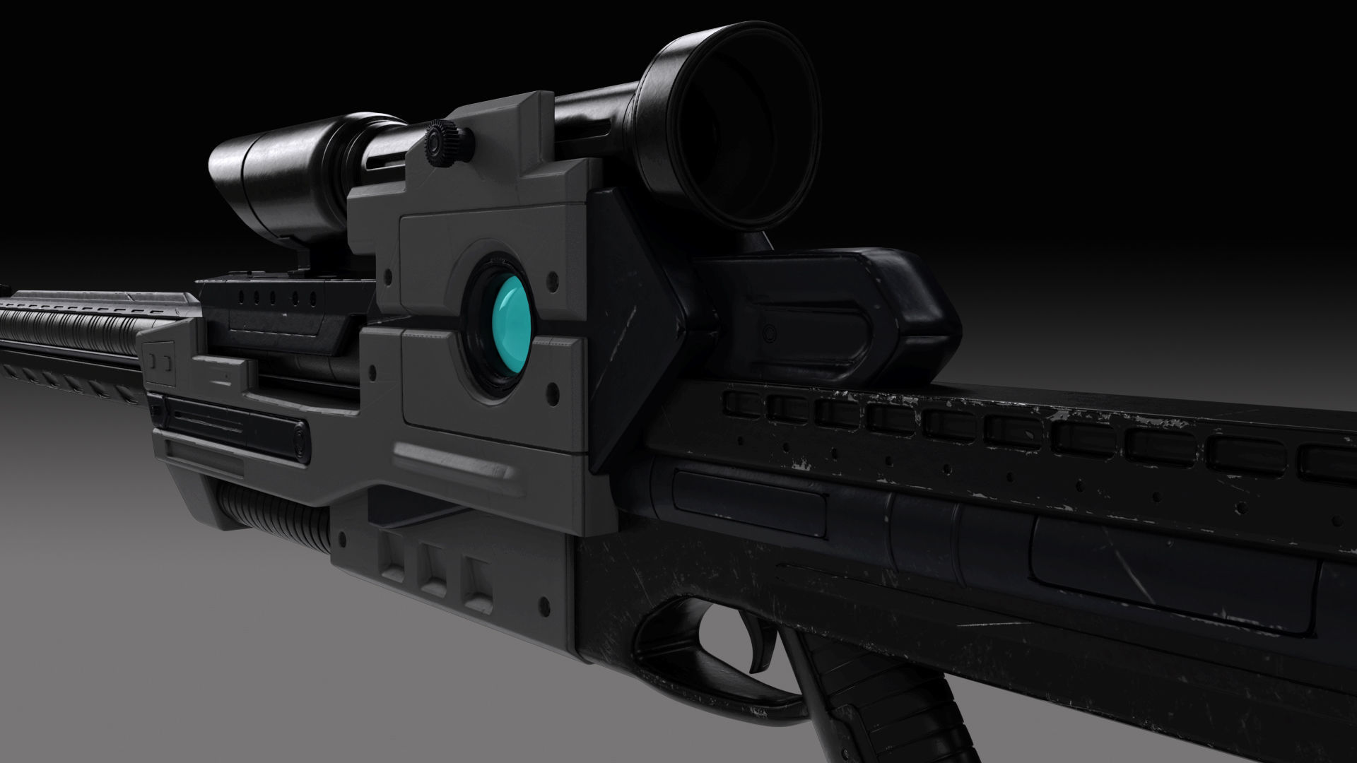 Energy or Laser Rifle Concept v02 3D model | CGTrader