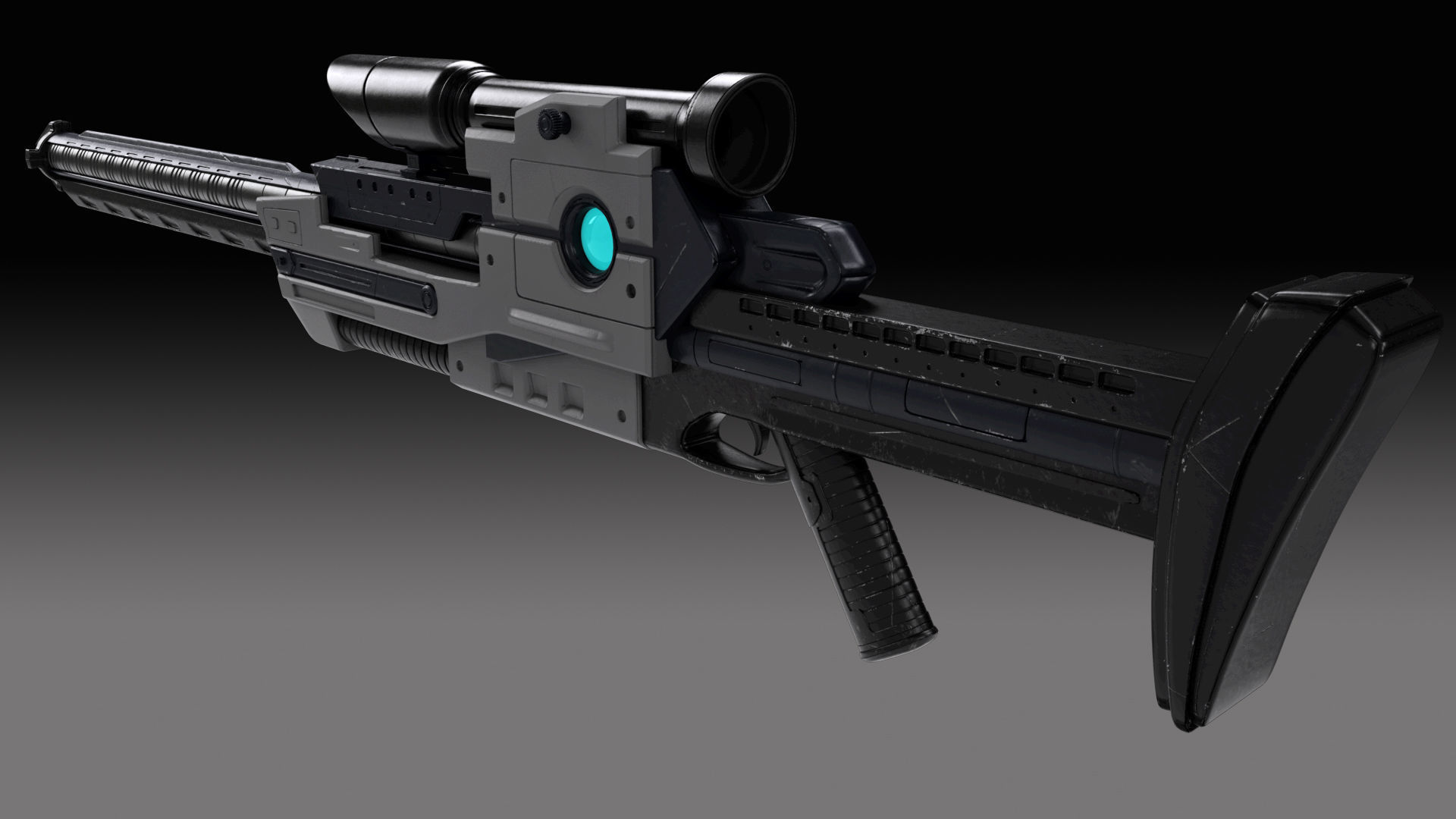 Energy or Laser Rifle Concept v02 3D model | CGTrader