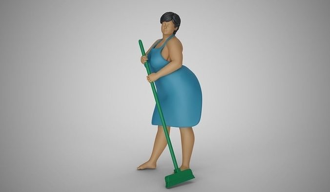 Woman Cleaning Home 3D model 3D printable | CGTrader