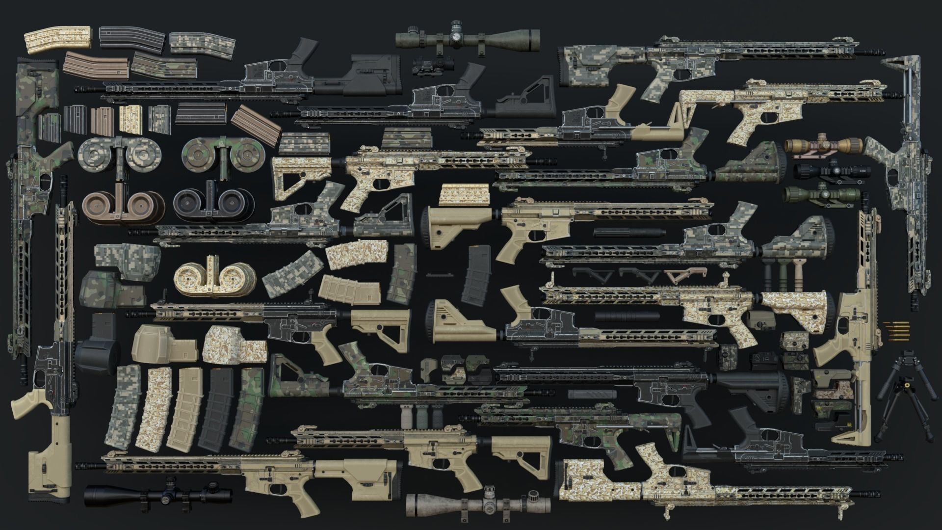 Modular Combat Rifle-All Variants 3D Model Collection | CGTrader