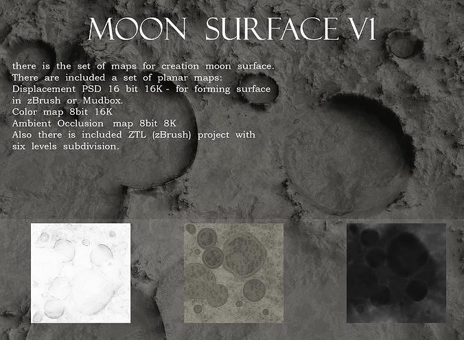 moon surface v1 3D model | CGTrader