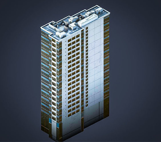 3D model BLU building VR / AR / low-poly | CGTrader