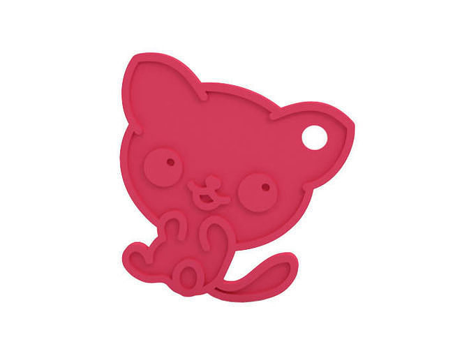 Keychain kitty cat silicone teether 3D model 3D printable | CGTrader