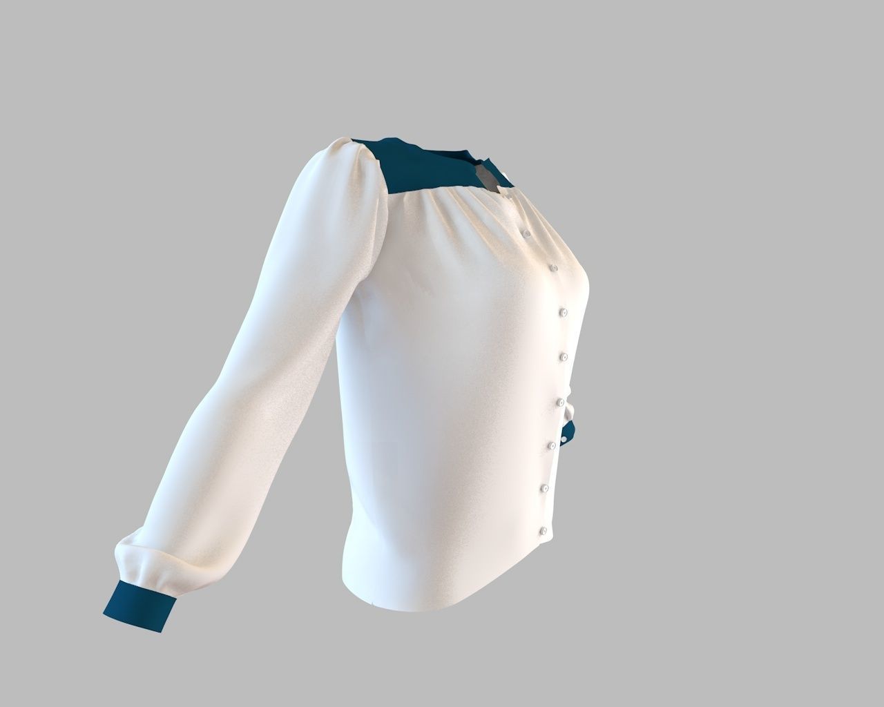 Stylish DesignerYoke Button Shirt 3D model 3D model | CGTrader