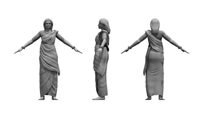 indian woman 3d model 3D model | CGTrader